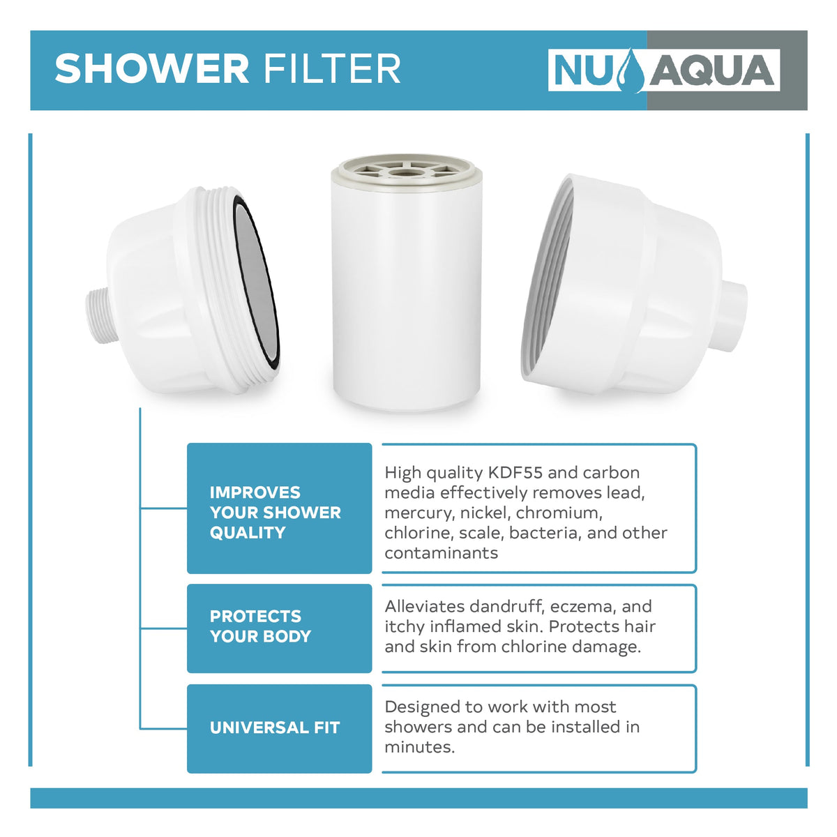 NU Aqua Premium Universal Shower Filter System
