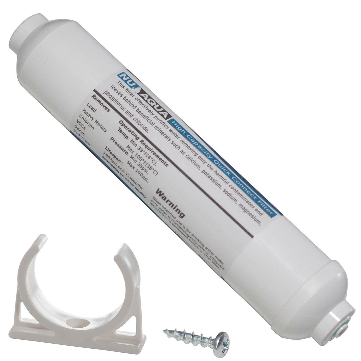 1/4" Quick Connect Inline Refrigerator Filter Water Purifier | NU Aqua